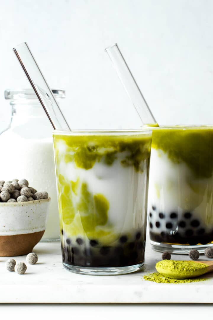 Matcha Bubble Tea (4 Ingredients)