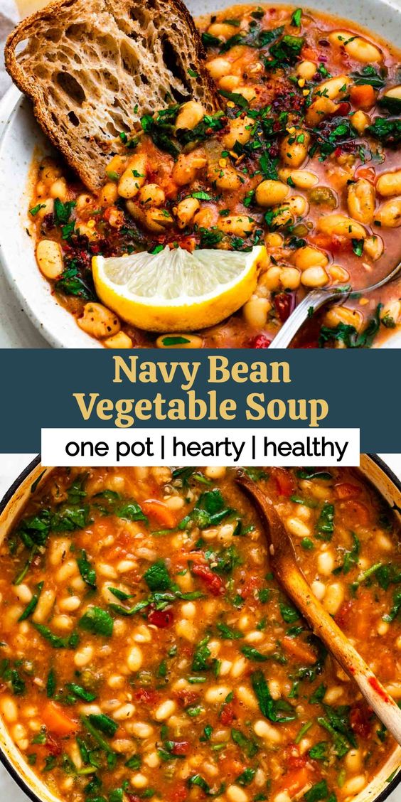Cozy Navy Bean Vegetable Soup